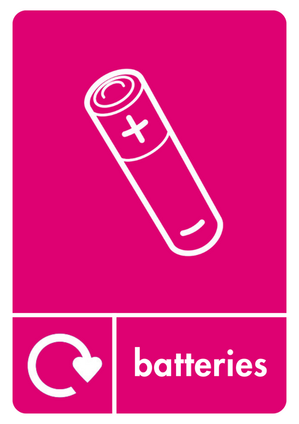 A5 Batteries Recycling Sticker