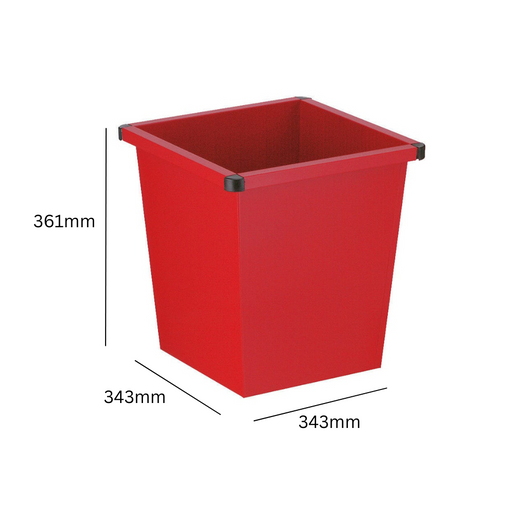 Square Tapered Waste Paper Bin | 6 Colours | 27 Litre