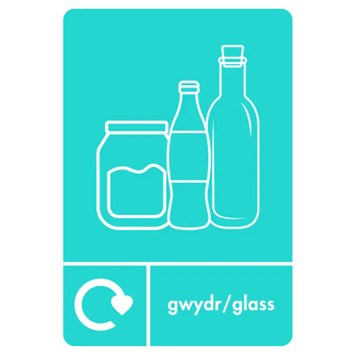 A5 Bilingual Glass Recycling Sticker