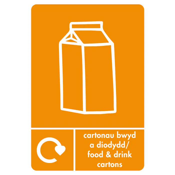 A5 Bilingual Food & Drink Cartons Recycling Sticker