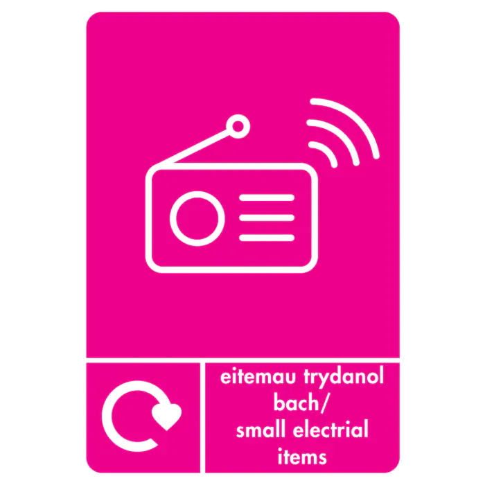 A5 Bilingual Small Electrical Items Recycling Sticker