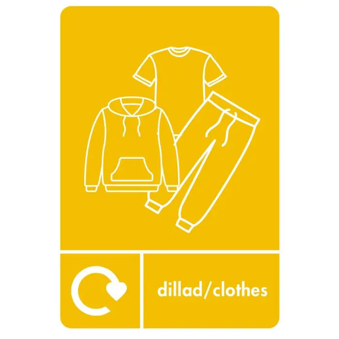 A5 Bilingual Clothes Recycling Sticker