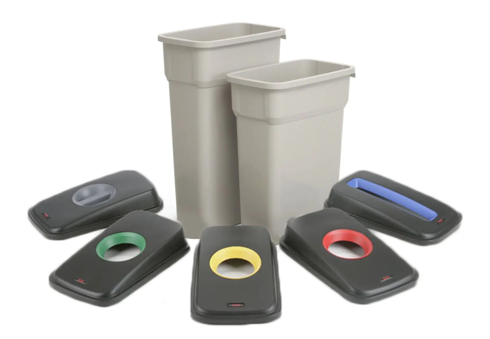 Slim Plastic Recycling Bin with Coloured Lids | Free Delivery