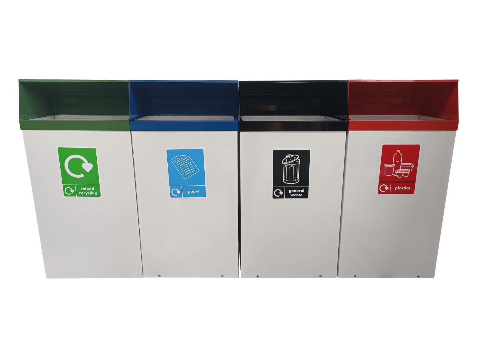 Metal Hooded Colour Coded Recycling Bins | Fast Delivery