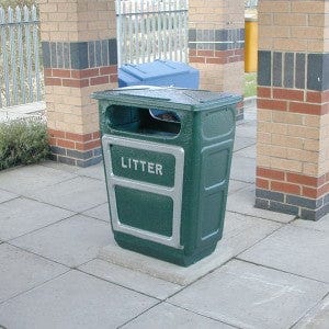 GRC Closed Top Litter Bin - 84 Litre
